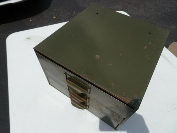 Vintage Lyon 3 Drawer Metal Industrial Storage Cabinet | #53915299