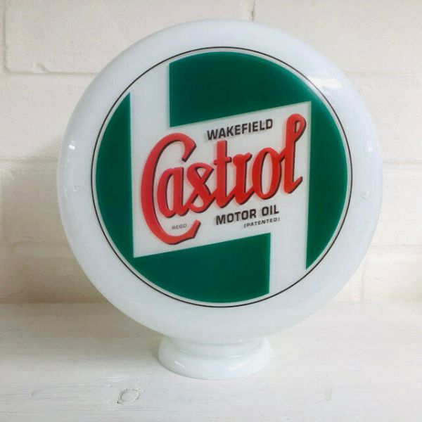 Castrol Wakefield Motor Oil Mini Gas Pump Globe, Slight Lean To Neck ...