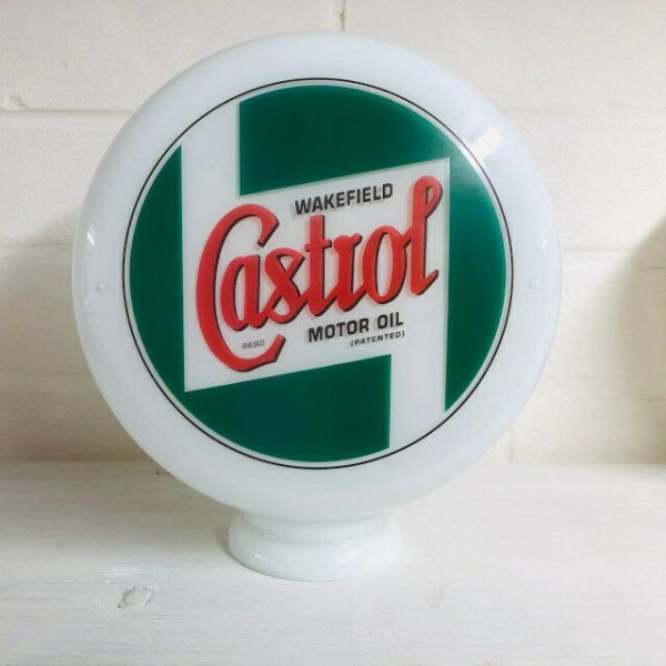 Castrol Wakefield Motor Oil Mini Gas Pump Globe, Slight Lean To Neck ...