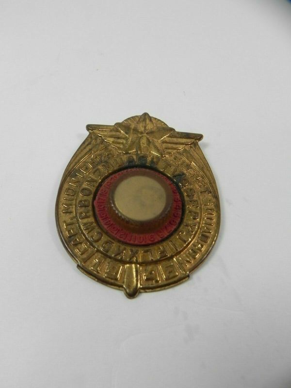 Vintage 1946 Captain Midnight Secret Squadron Decoder Badge Pin Radio ...