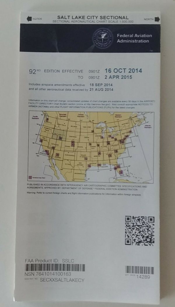 Salt Lake City Sectional Aeronautical Aviation Chart Map [92nd Ed. 2014 ...