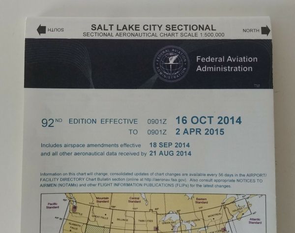 Salt Lake City Sectional Aeronautical Aviation Chart Map [92nd Ed. 2014 ...