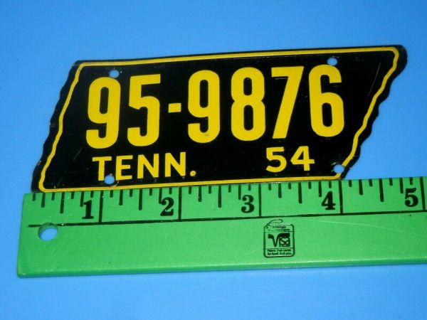 Vintage 1954 Tennessee State Shaped Bicycle License Plate Premium ...