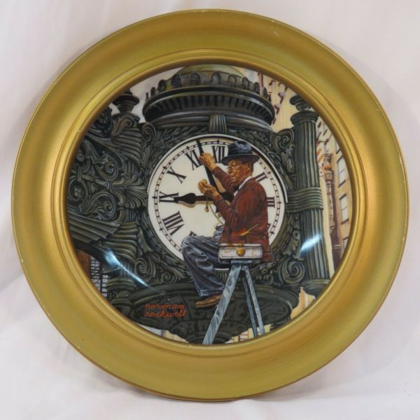 MARSHALL FIELD ' S CLOCK COLLECTOR ' S PLATE NORMAN ROCKWELL GORHAM ...
