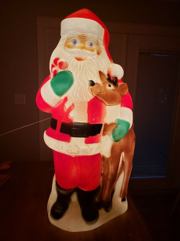Interesting Blow Mold Santa Claus And Reindeer Photos