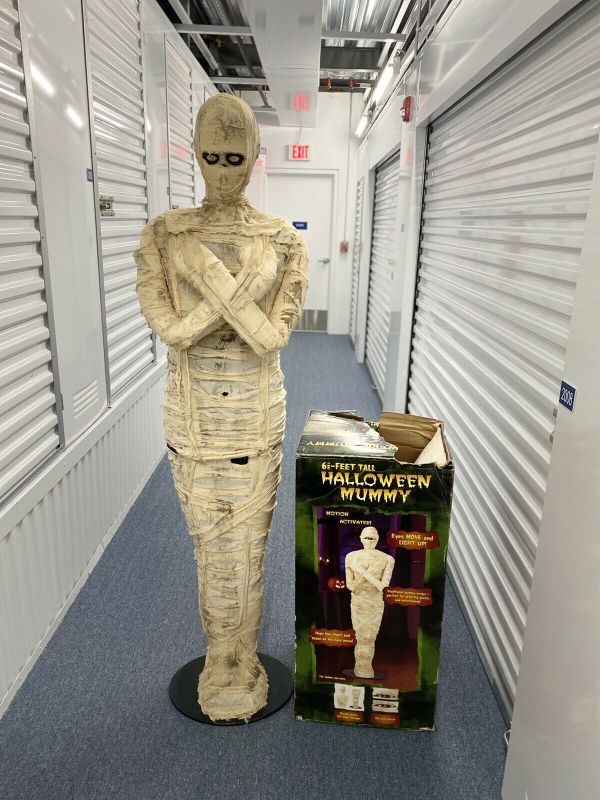 MUMMY LIFE SIZE 6FT ANIMATED LIGHT UP HALLOWEEN Animatronic PROP Gemmy ...