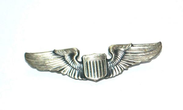 3 " WWII USAF Sterling Silver Pilot Service Wings US Air Force | #53800671