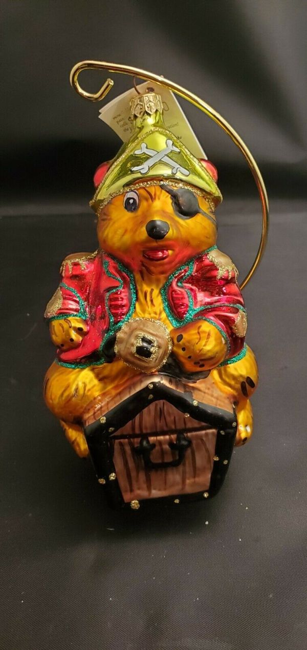 Christopher Radko Halloween Christmas Teddy Bear Pirate Costume Chest ...