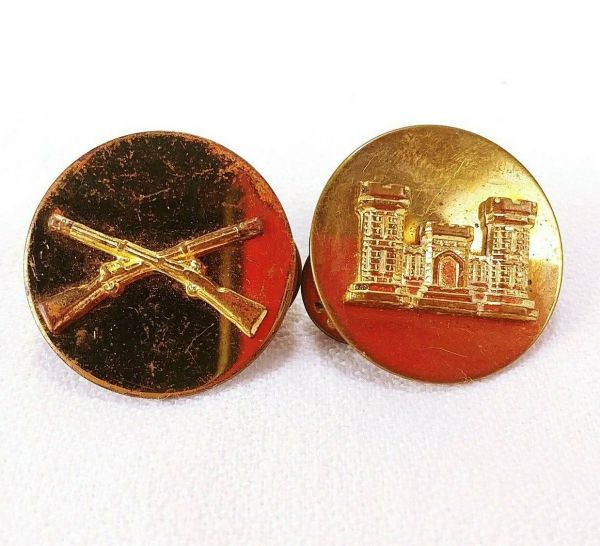 WWII US Army Infantry Corp Of Engineers Lapel Pin Clasp Collar Insignia ...