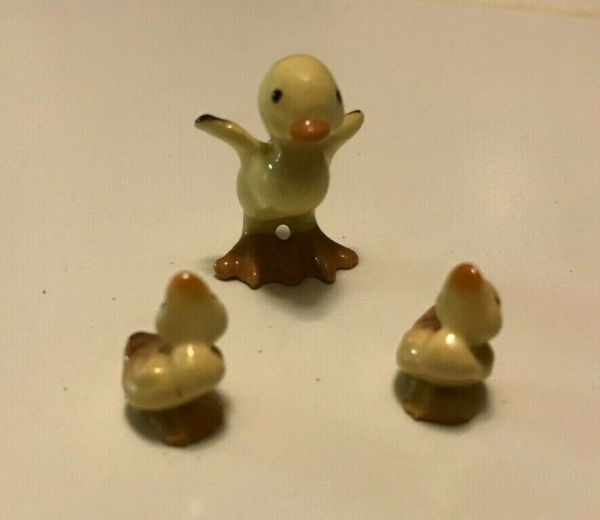 3 VINTAGE HAGEN RENAKER MONROVIA MINIATURE DUCK 2 TINY BABY DUCKLINGS ...
