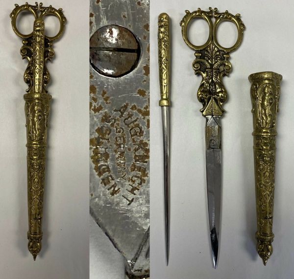 RARE Antique August Knecht Solingen Germany Decorative Brass Desk Set ...