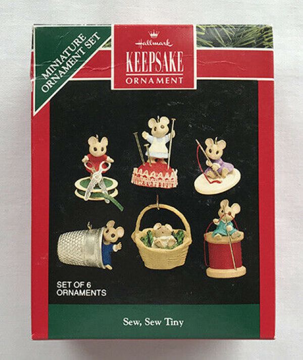 1992 Sew, Sew Tiny 6 Mice Doing Sewing Tasks Hallmark Christmas ...