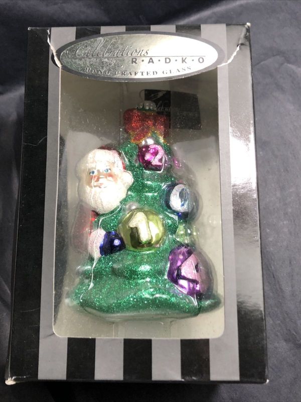 Christopher Radko Santa Tree Glass Christmas Ornament Celebrations By ...