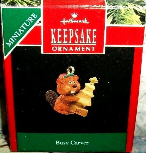Busy Carver`1990`Miniature - Little Beaver Carving His Tree, Hallmark ...
