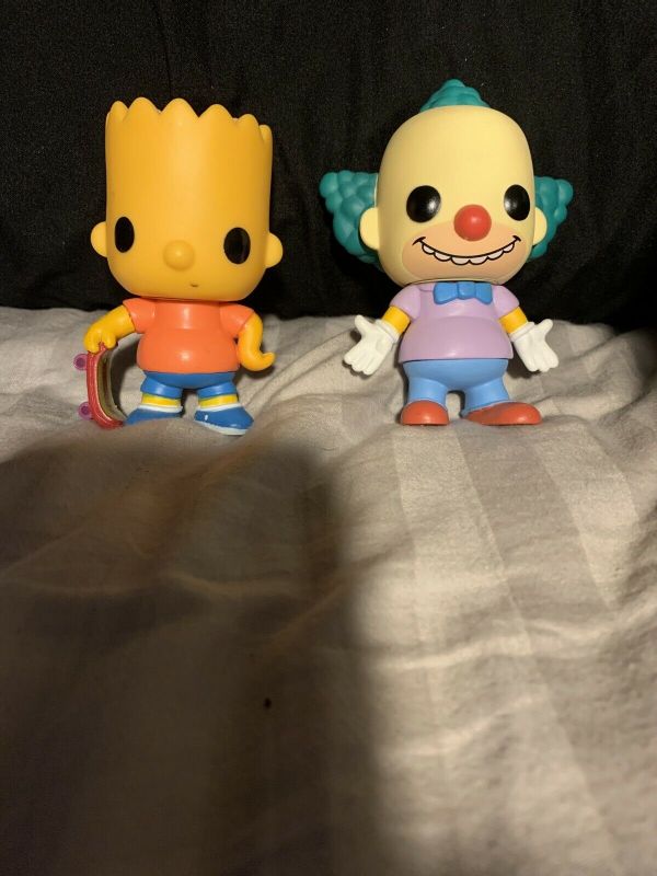 Simpsons Funko Pop Bart Simpson And Krusty The Clown Out Of Box Retired ...