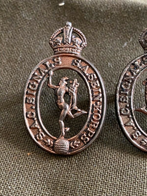 WW2 South African Army Signal Corp Collar Badges | #54012756