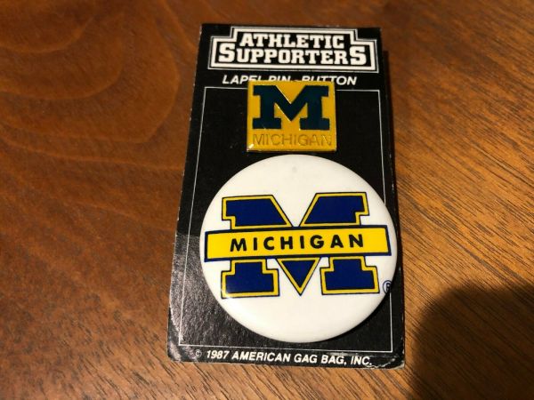 MICHIGAN LAPEL BUTTON And Pin. From 1987. University Of Michigan ...