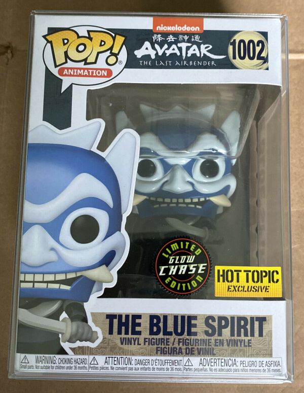 Funko Pop Avatar 1002 The Blue Spirit GLOW CHASE HOT TOPIC W/ Protector ...