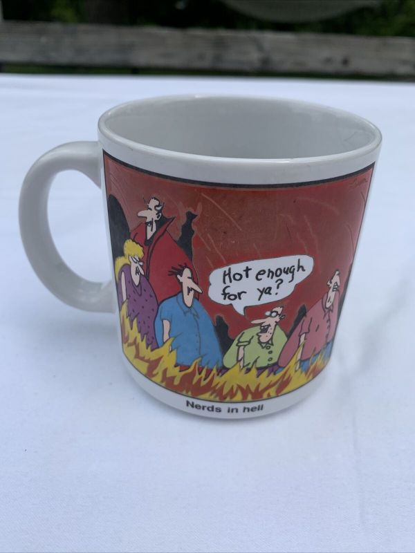 THE FAR SIDE By Gary Larson Vintage 1987 Coffee Mug Cup “Nerds In Hell ...
