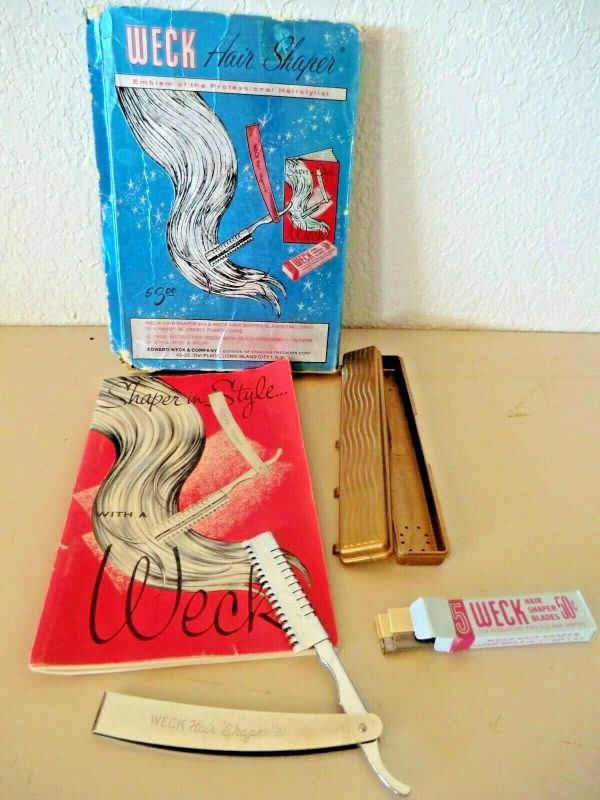 Vintage WECK HAIR SHAPER Straight Razor Stainless Steel Barber With ...