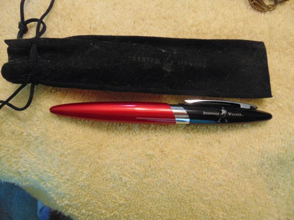 Vintage Red & Black Johnnie Walker Ball Point Pen With Case | #54231012