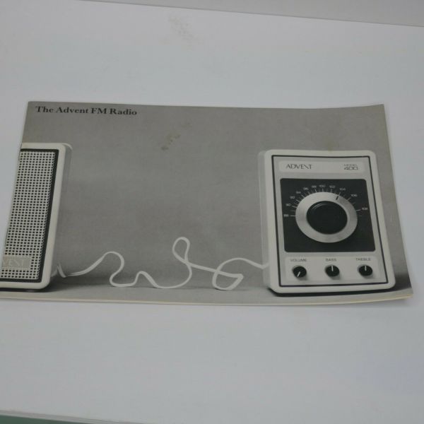 Advent FM Radio Model 400 Advertising Informational Brochure Vintage ...