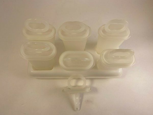 Vintage Tupperware Popsicle Mold Ice Cups Set Extra Stick/holder Clear ...