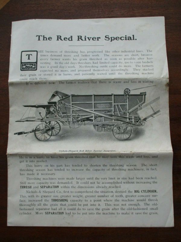Red River Special Threshing Machines Sales Brochure Rare | #54387096