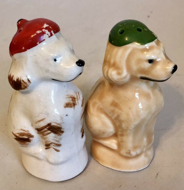 Vintage Ceramic Dogs With Hats Japan Salt And Pepper Shakers | #54431010