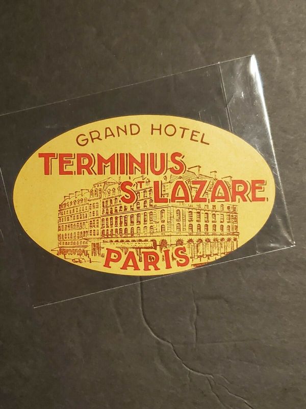 Authentic Vintage Grand Hotel Terminus St. Lazare PARIS Luggage Label ...