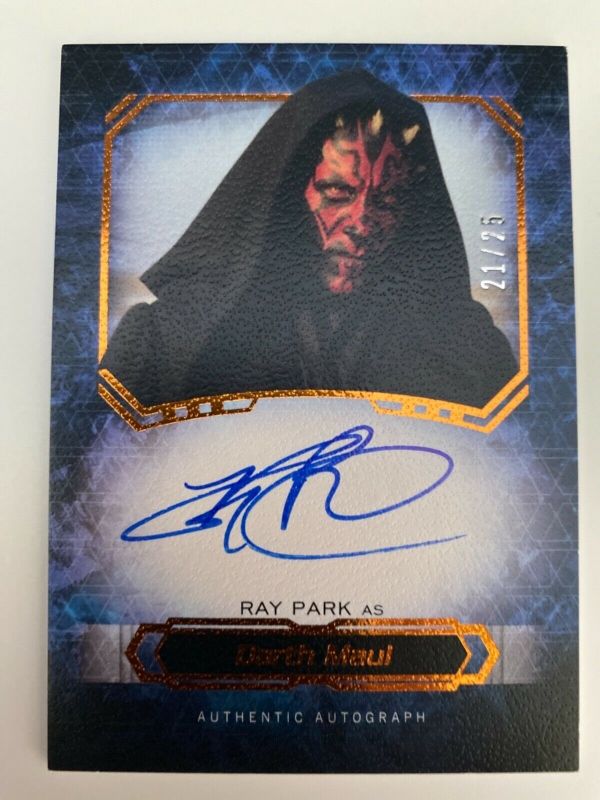TOPPS STAR WARS MASTERWORKS Ray Park AS Darth Maul CANVAS AUTO 21/25 ...