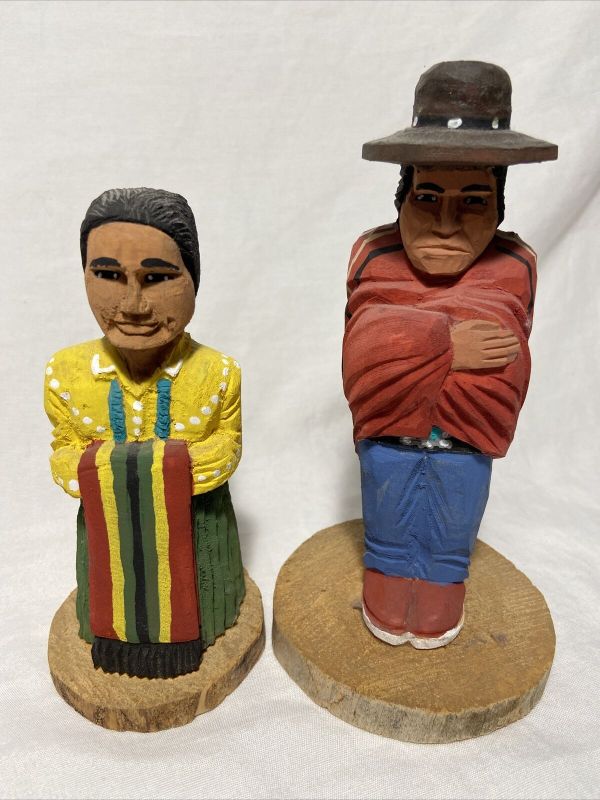 Rena & Harrison Juan Vintage Navajo Folk Art Hand Carved Wood Figurines ...