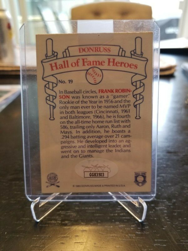 1983 Donruss Frank Robinson Auto Autograph Signed Card JSA Rare HOF ...