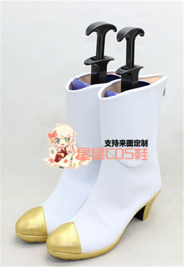 LOL Lady Of Luminosity Star Guardian Lux White Golden Cosplay Shoes ...