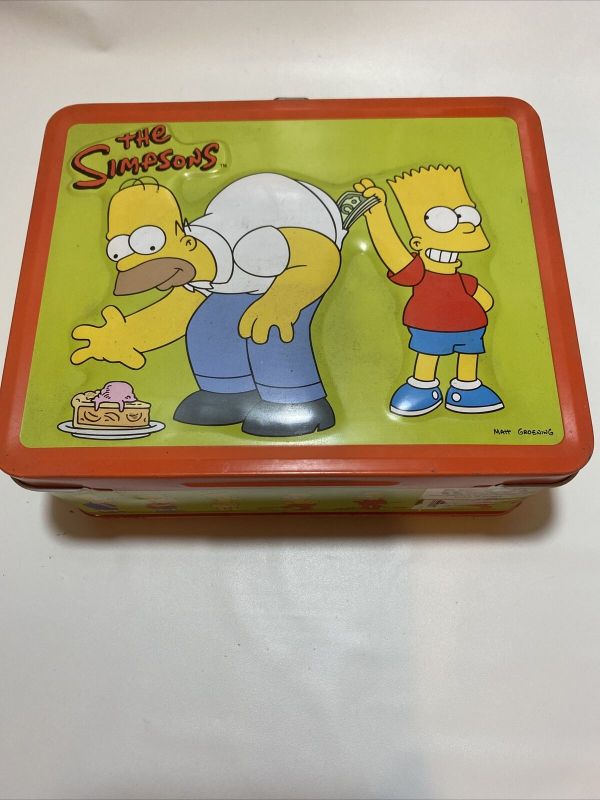 2000 NECA The Simpsons Embossed Metal LUNCHBOX With Metal/Plastic ...