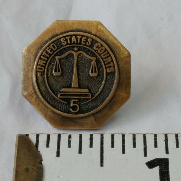 United States Courts 5 Year Service Award Lapel Pin Octagon Shaped ...