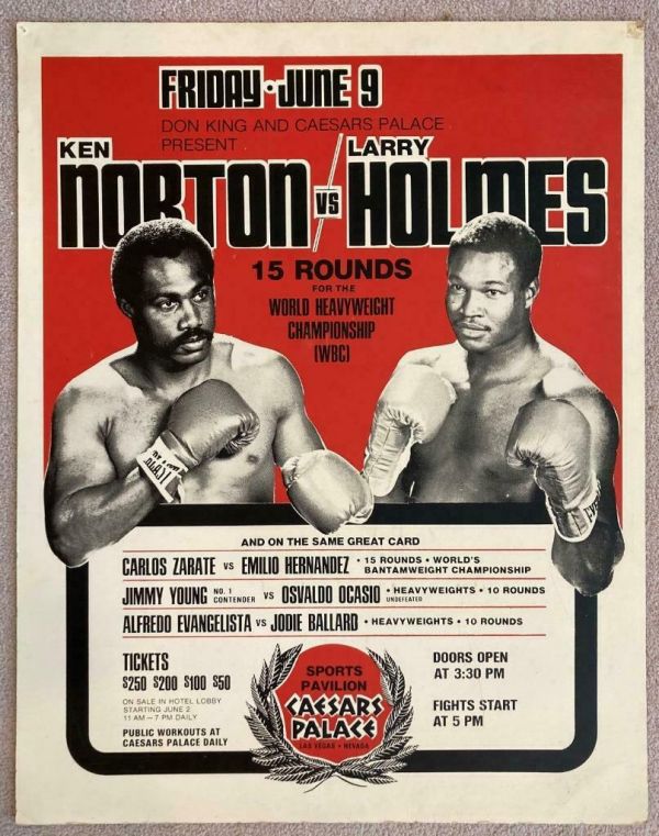 Ken Norton VS Larry Holmes World Heavyweight Boxing Championship Poster ...