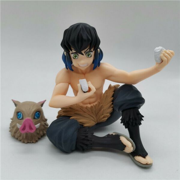 Demon Slayer: Kimetsu No Yaiba Hashibira Inosuke Eat Rice Balls Figure ...