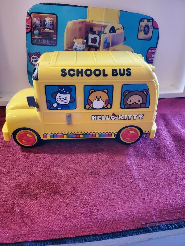 Hello Kitty Deluxe School Bus Playset With Hello Kitty Figures And ...