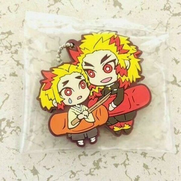 Demon Slayer KYOJURO RENGOKU Family Mini Figure Rubber Strap Anime ...