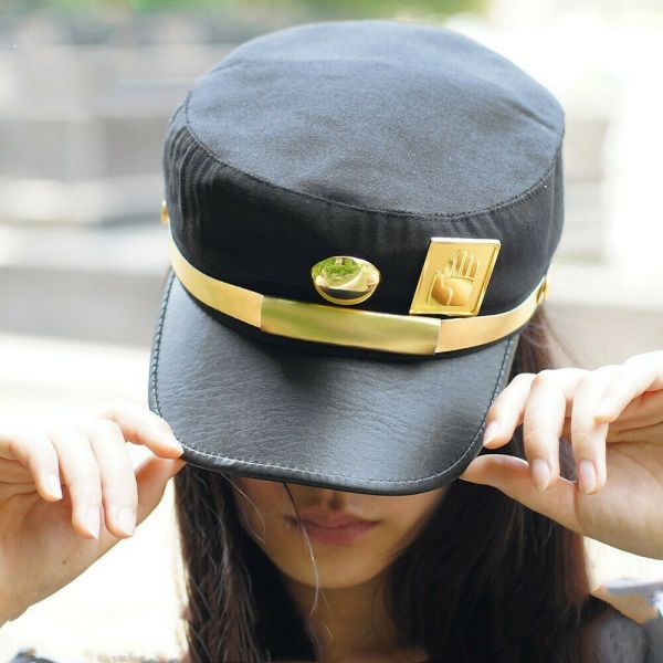 Anime JoJo ' S Bizarre Adventure Kujo Jotaro Cosplay Cap Sun Hat Badges ...