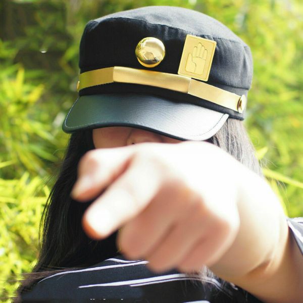 Anime JoJo ' S Bizarre Adventure Kujo Jotaro Cosplay Cap Sun Hat Badges ...
