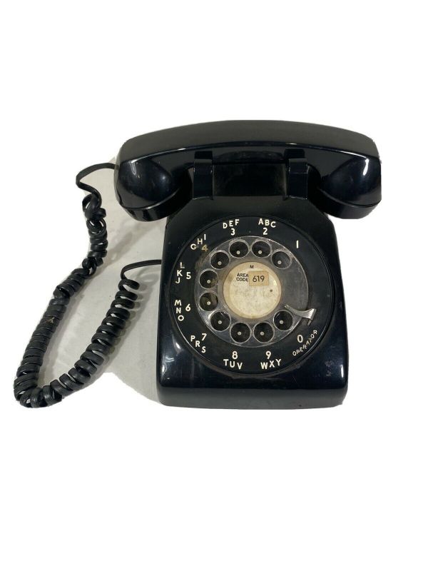 Vintage Rotary Dial Desk Telephone Western Electric Black | #55332724