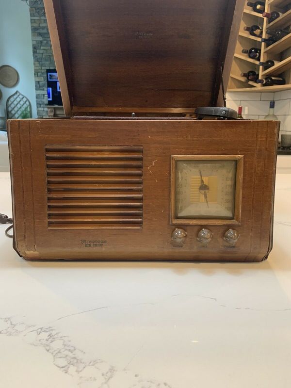 RARE 1930s VINTAGE FIRESTONE AIR CHIEF WOOD Tube RADIO Record Player S ...