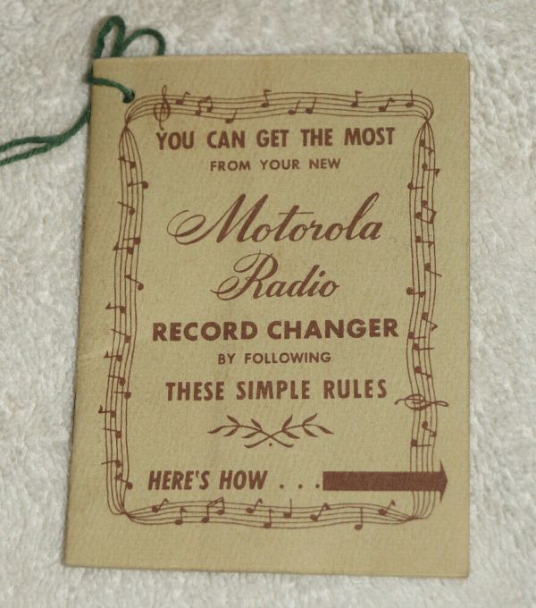 Brochure - You Can Get The Most From Your Motorola Radio Record Changer ...