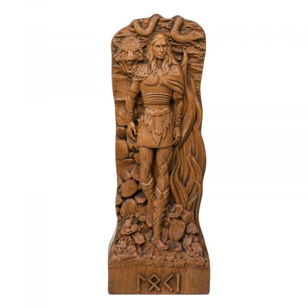 Loki God Statue Wood Norse Myth 7. 9 Inches (20 Centimeters) Home Altar ...