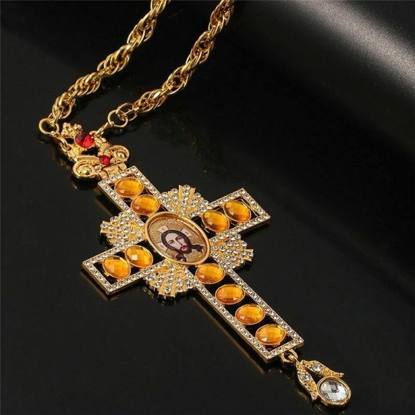 Orthodox Necklace Pectoral Jesus Cross Priest Jewelry Cruz Con Jesús ...