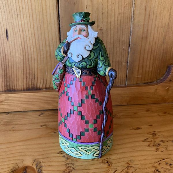 JIM SHORE HEARTWOOD CREEK IRISH SANTA FIGURINE - " Nollaig Shona Dhuit ...