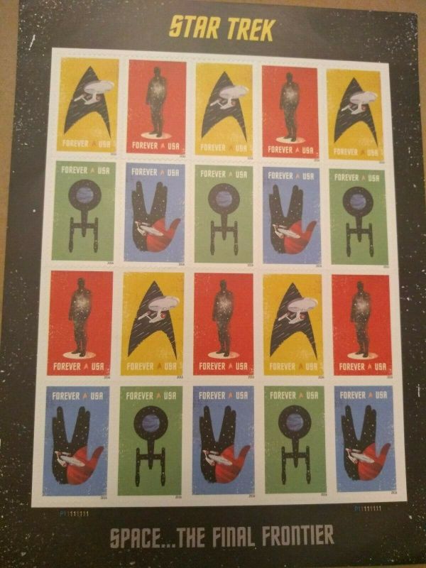 2016 Star Trek USPS Postage Stamp Sheet Of 20 Forever Stamps | #55578211