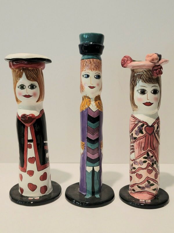 Susan Paley Ganz Joana, Gina, Valentina Women Candlestick Holders ...